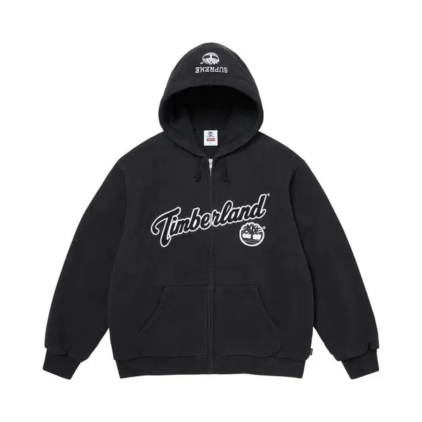 Supreme X Timberland Thermal Lined Zip Up Hooded Sweatshirt - Black