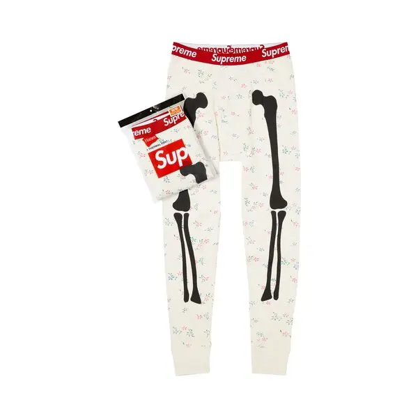 Supreme X Hanes Bones Thermal Pant 'floral