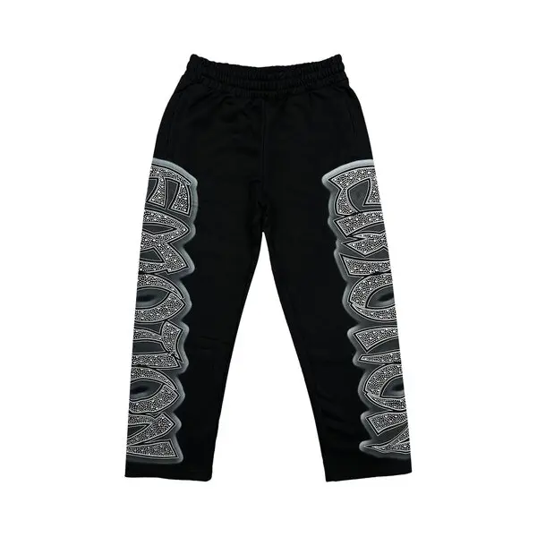 Mixed Emotion Midnight Rhinestone Sweatpants - Black