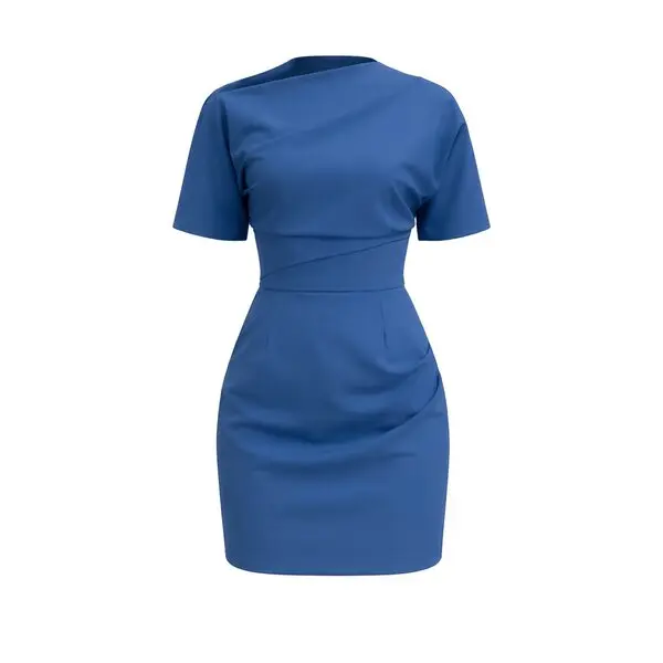 AVENUE N°29 Short Sleeve Gathered Mini Dress