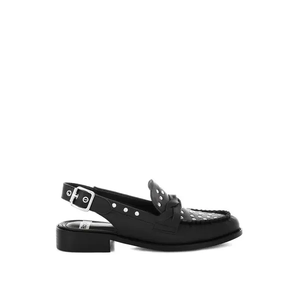 RAG & CO Remykin Braided Penny Strap Loafers In By - Black