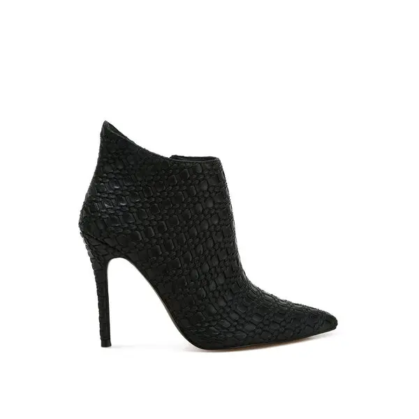 RAG & CO Lolita Woven Texture Stiletto Boot In By - Black