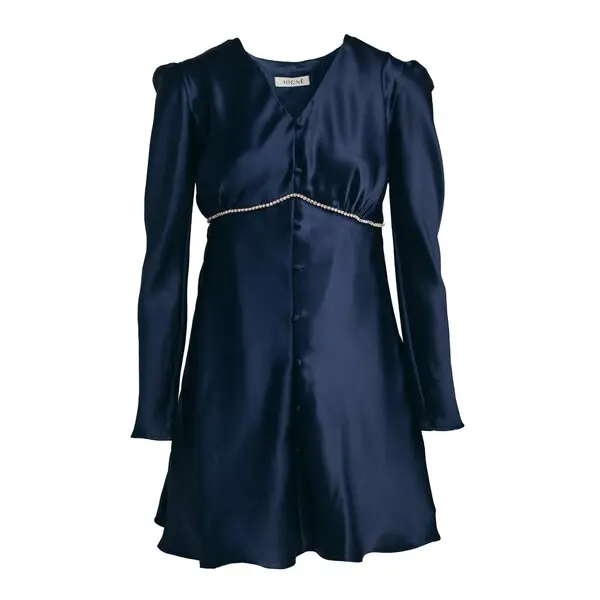 Mionè Mini Silk Dress With Diamond Detail