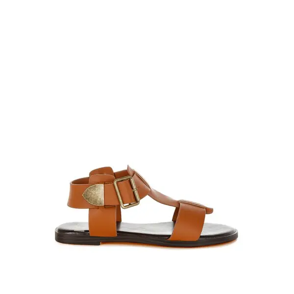 RAG & CO Shayla Gladiator Flat Sandals In Tan By