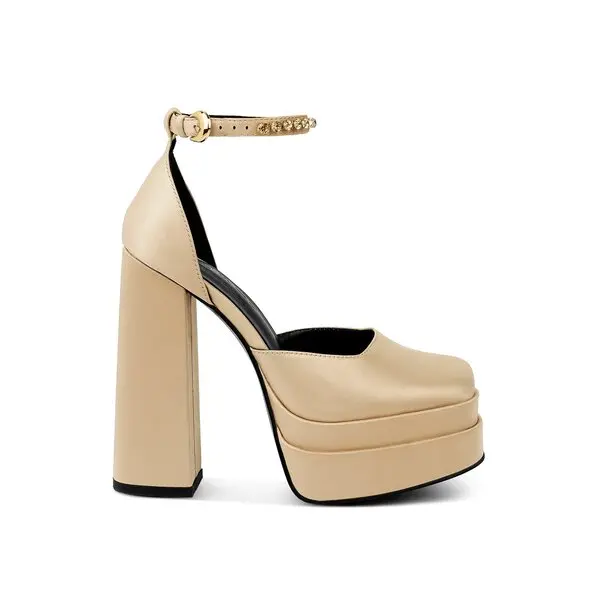 RAG & CO Neutrals Martini Latte Sky High Platform Sandals By - Blue