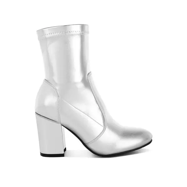 RAG & CO Tirana Metallic Pleather Sock Boots In By