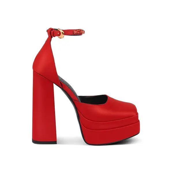 RAG & CO Martini Sky High Platform Sandals By - Red