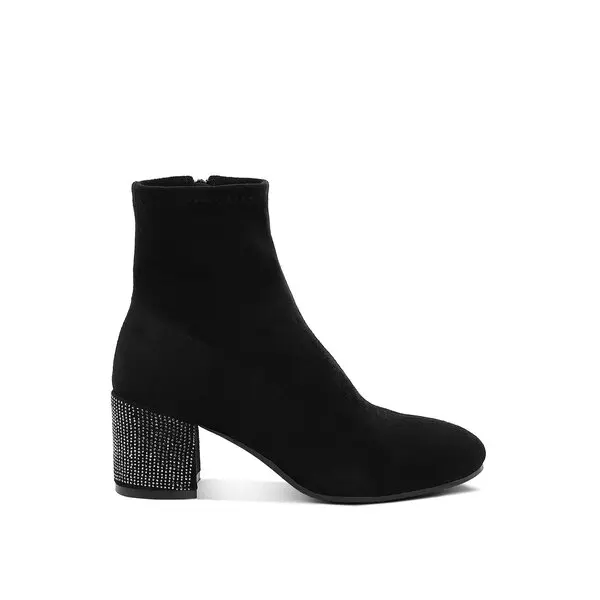 RAG & CO Chena Rhinestones Embellished Block Heel Boots In By
