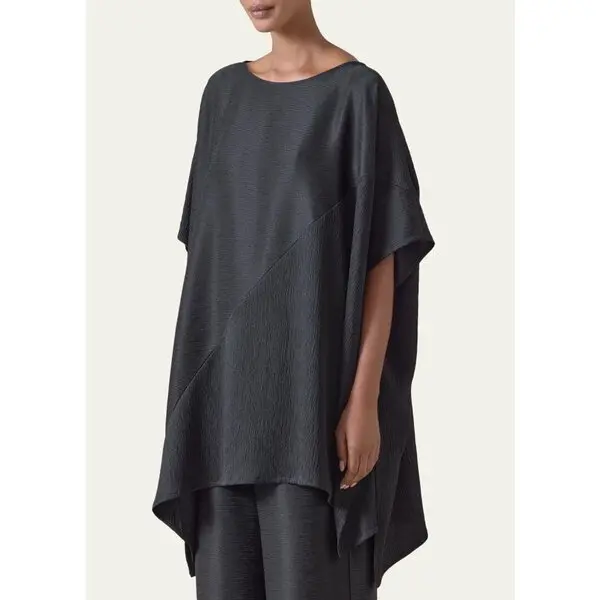 Eskandar Handkerchief Silk Plisse Tunic