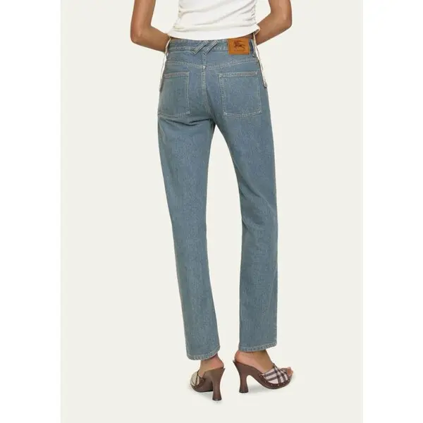Burberry Dalia Check Pocket Straight-leg Denim Pants
