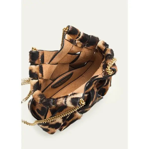 Ulla Johnson Charlotte Mini Dyed Hair & Leather Shoulder Bag - Leopard