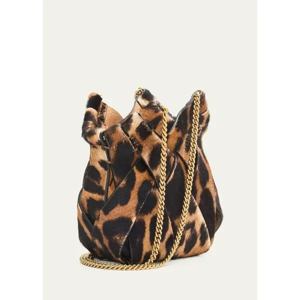 Ulla Johnson Charlotte Mini Dyed Hair & Leather Shoulder Bag - Leopard
