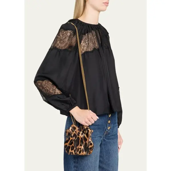 Ulla Johnson Charlotte Mini Dyed Hair & Leather Shoulder Bag - Leopard