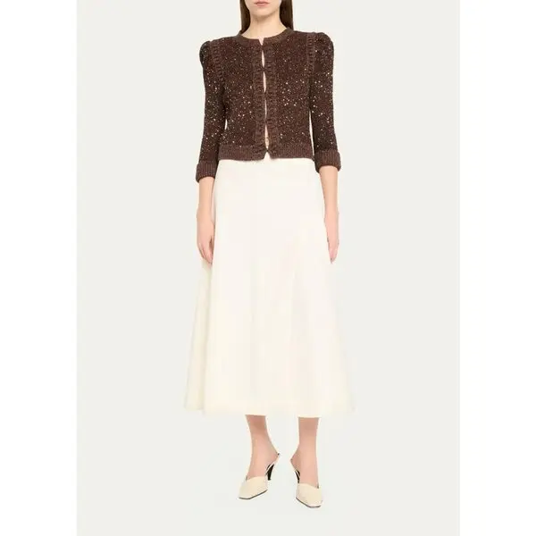 L'AGENCE Thistle Sequined Knit Cardigan