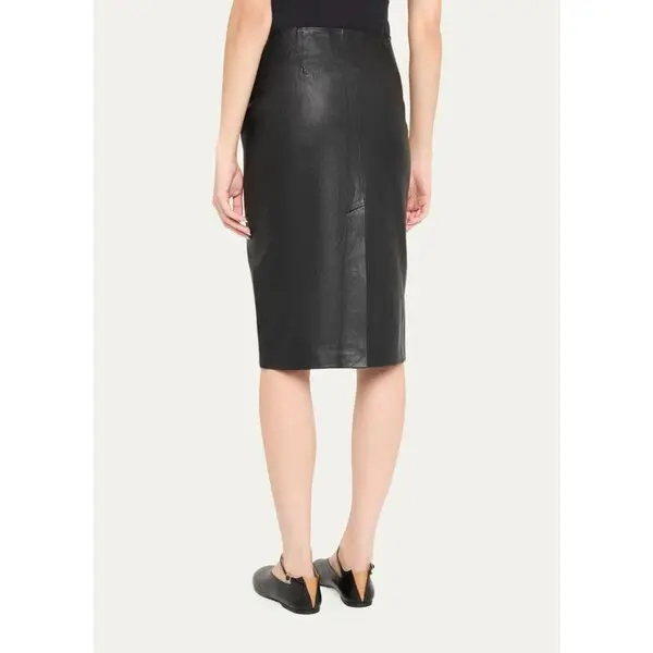 Sprwmn Sarah Leather Midi Skirt