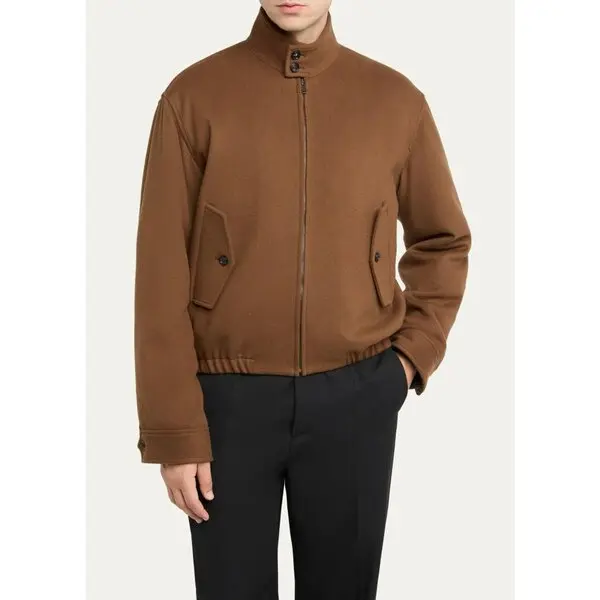 Bottega Veneta Intrecciato-cuffs Brushed Wool-cashmere Blouson Jacket