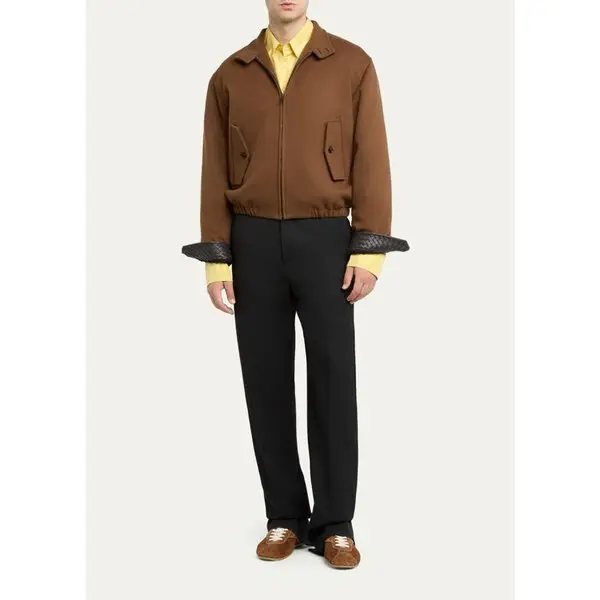 Bottega Veneta Intrecciato-cuffs Brushed Wool-cashmere Blouson Jacket