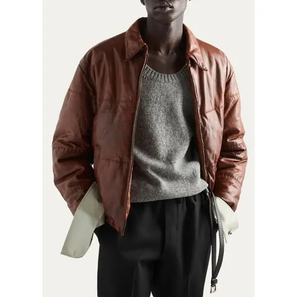 Prada Layered-cuff Wool Scoop-neck Sweater