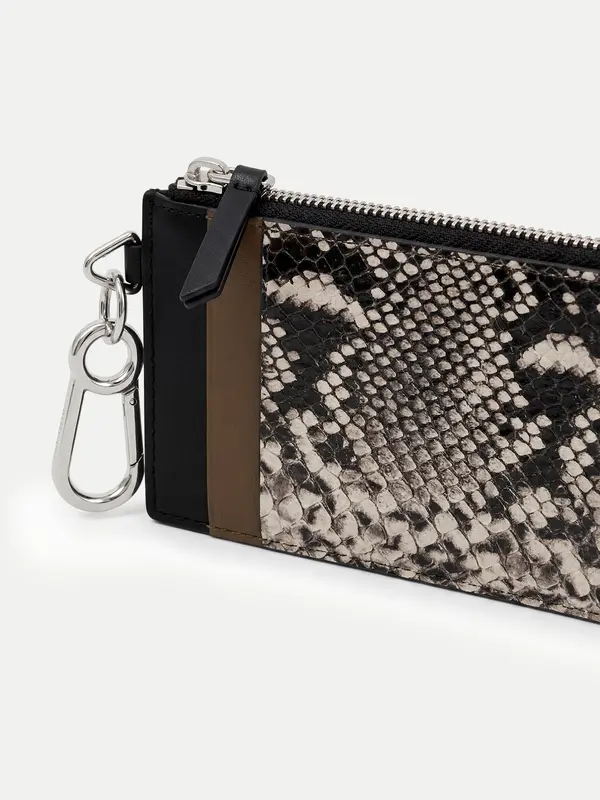 Veronica Beard Snake-embossed Card Holder