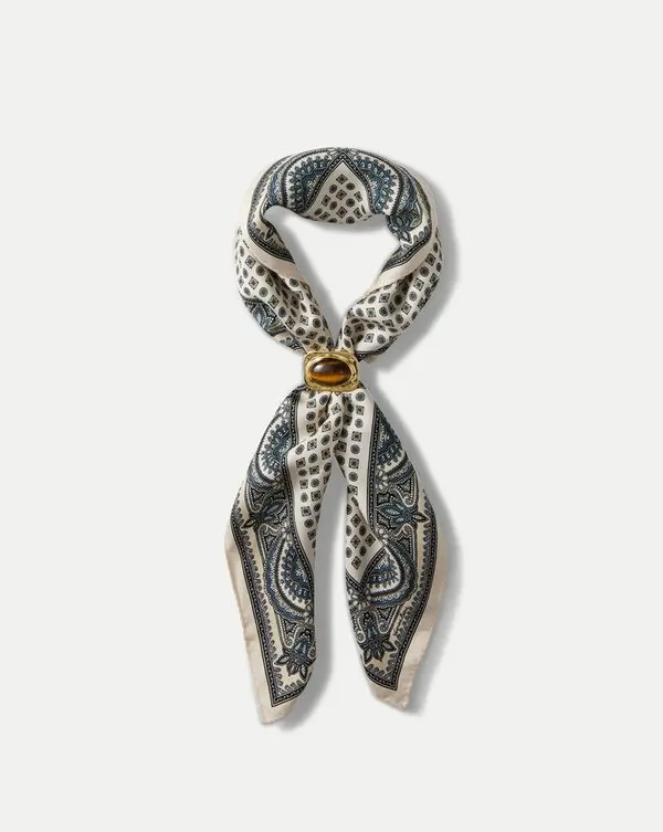 Veronica Beard Sava Silk-blend Scarf - Ecru Multi
