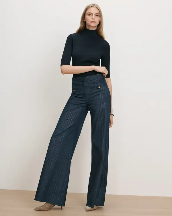 Veronica Beard Ledger Wide-leg Denim Pant