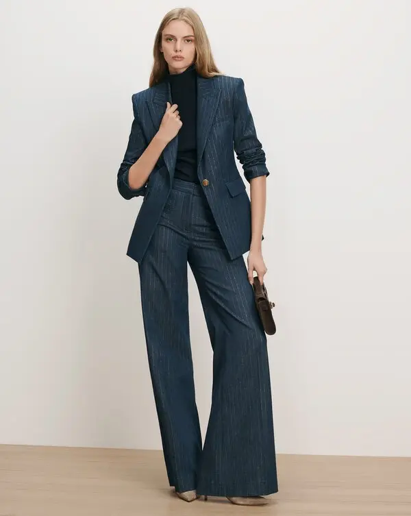 Veronica Beard Ledger Wide-leg Denim Pant