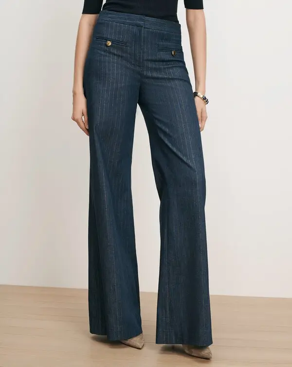 Veronica Beard Ledger Wide-leg Denim Pant