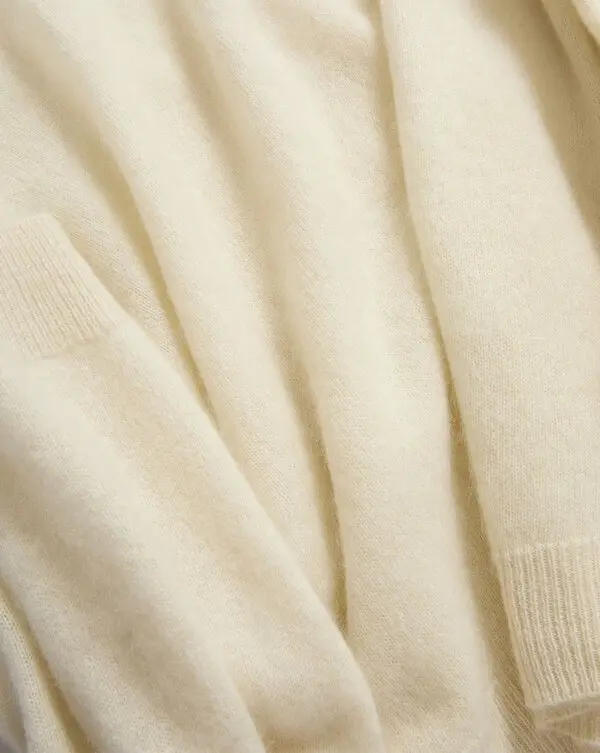 Veronica Beard Frankie Brushed Cashmere Pullover - Ivory