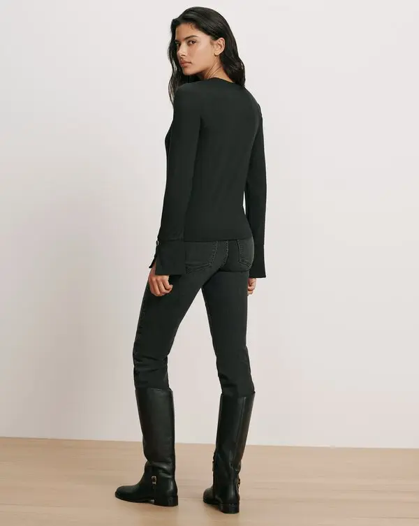 Veronica Beard Zyris Key-hole Top - Black