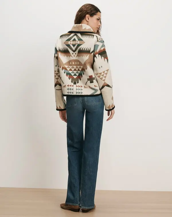 Veronica Beard Short Wool Bolero Coat - Tan Multi
