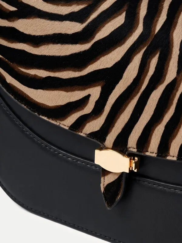 Veronica Beard Zebra Dash Saddle Bag