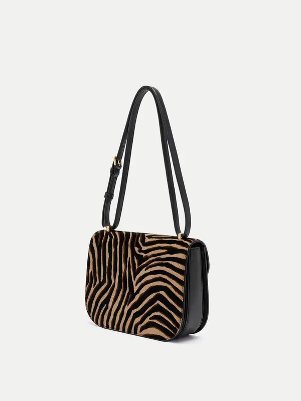 Veronica Beard Zebra Dash Saddle Bag