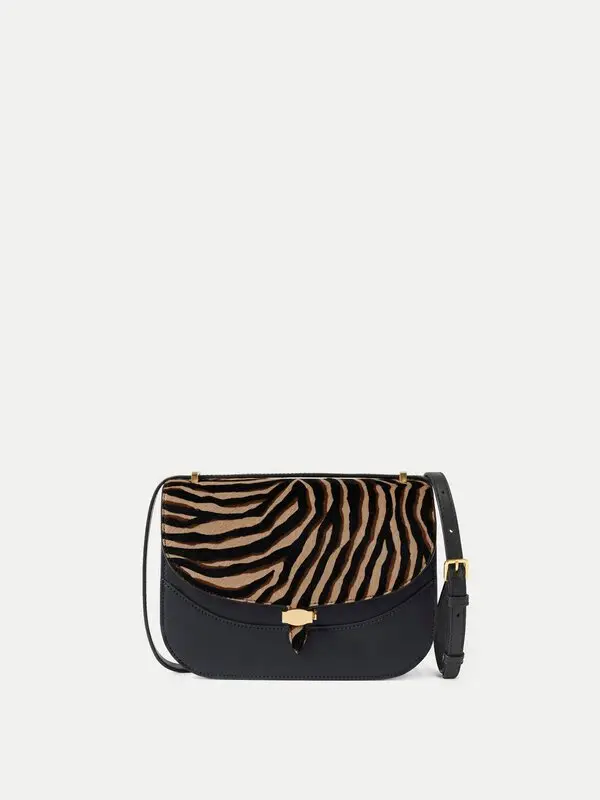 Veronica Beard Zebra Dash Saddle Bag