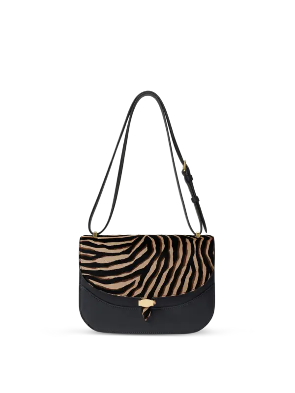Veronica Beard Zebra Dash Saddle Bag