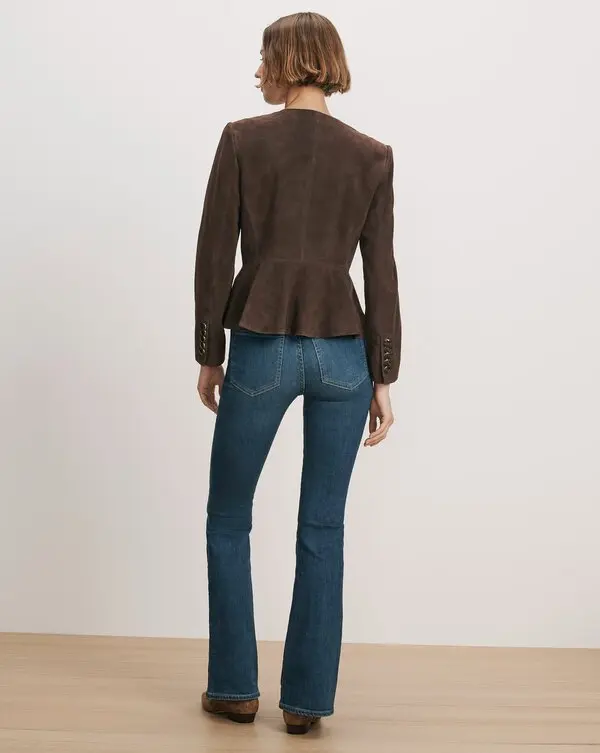 Veronica Beard Quinn Suede Peplum Jacket