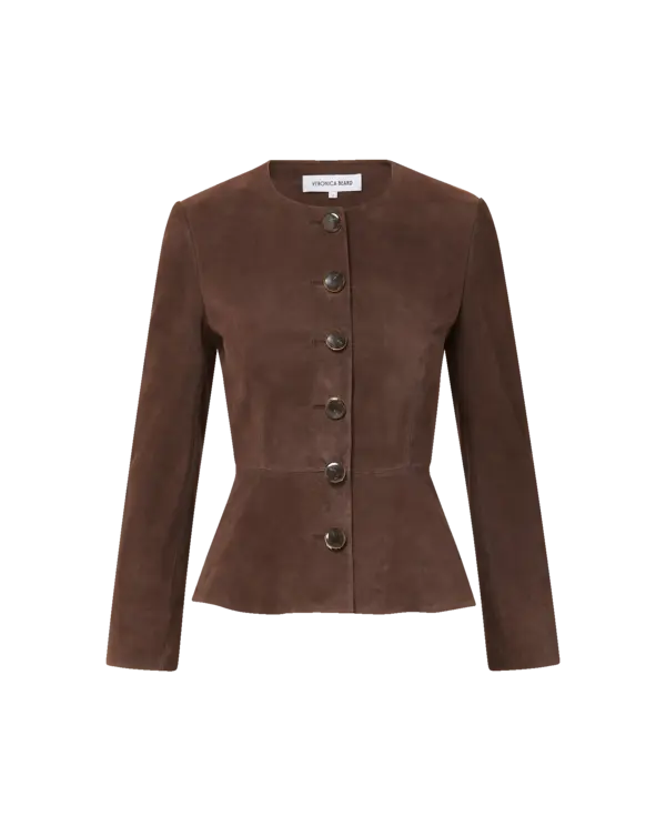 Veronica Beard Quinn Suede Peplum Jacket