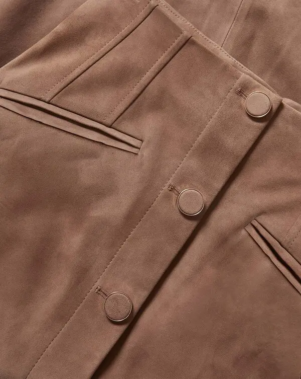 Veronica Beard Callisian Suede Midi Skirt