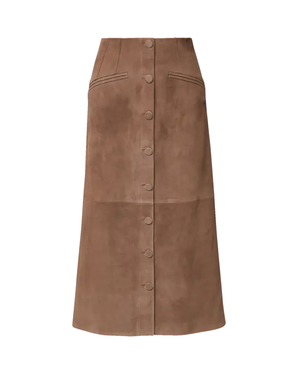 Veronica Beard Callisian Suede Midi Skirt