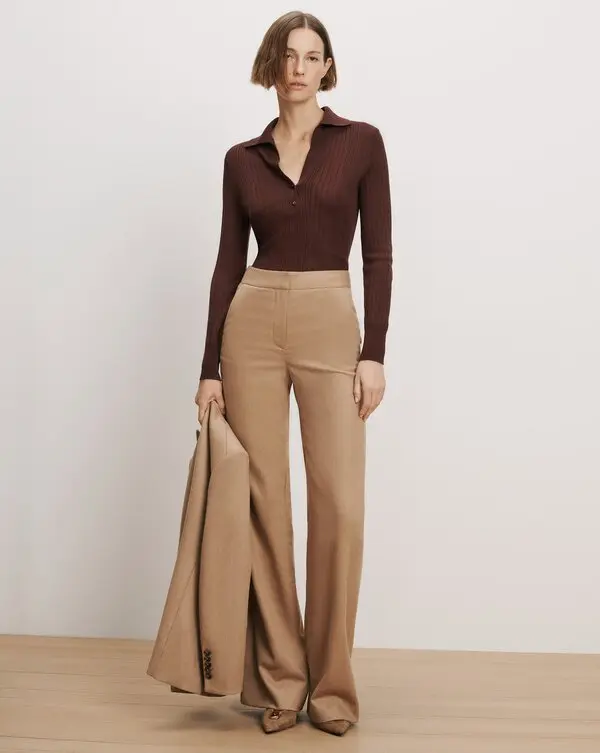 Veronica Beard Tonelli Wide-leg Pant - Camel