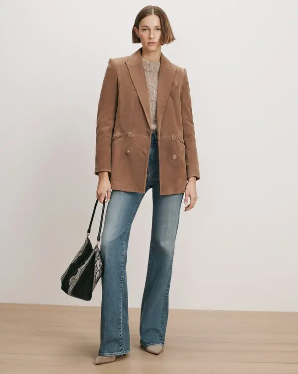 Veronica Beard Oria Suede Dickey Jacket