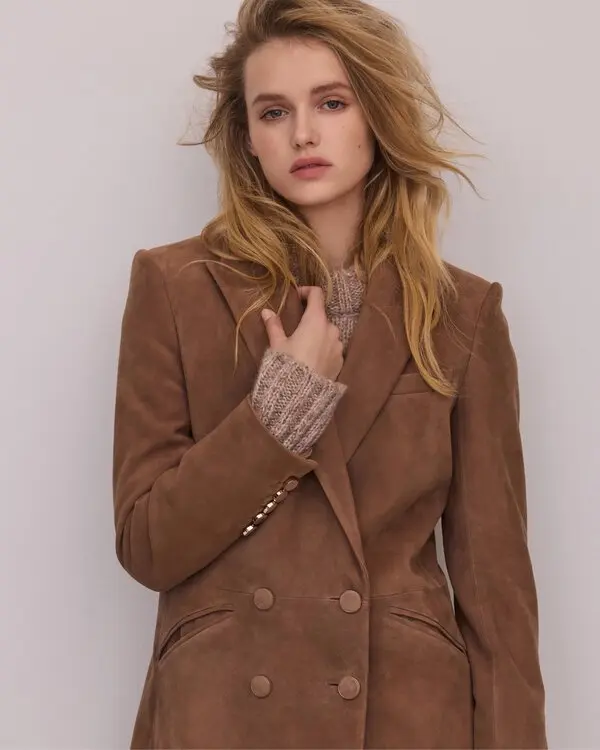 Veronica Beard Oria Suede Dickey Jacket