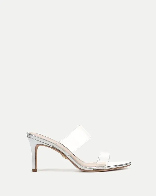 Veronica Beard Asha Mid-heel Sandal - Silver