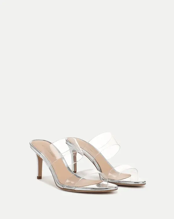 Veronica Beard Asha Mid-heel Sandal - Silver