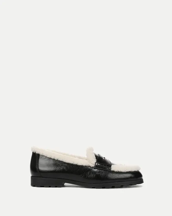 Veronica Beard Penny Shearling Loafer - Black