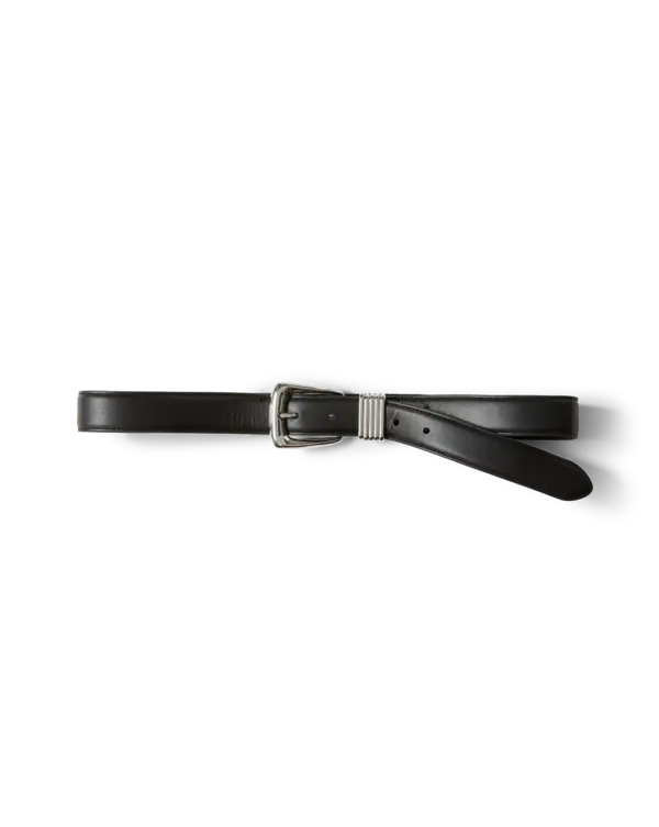 Veronica Beard Arch Leather Belt - Black/silver