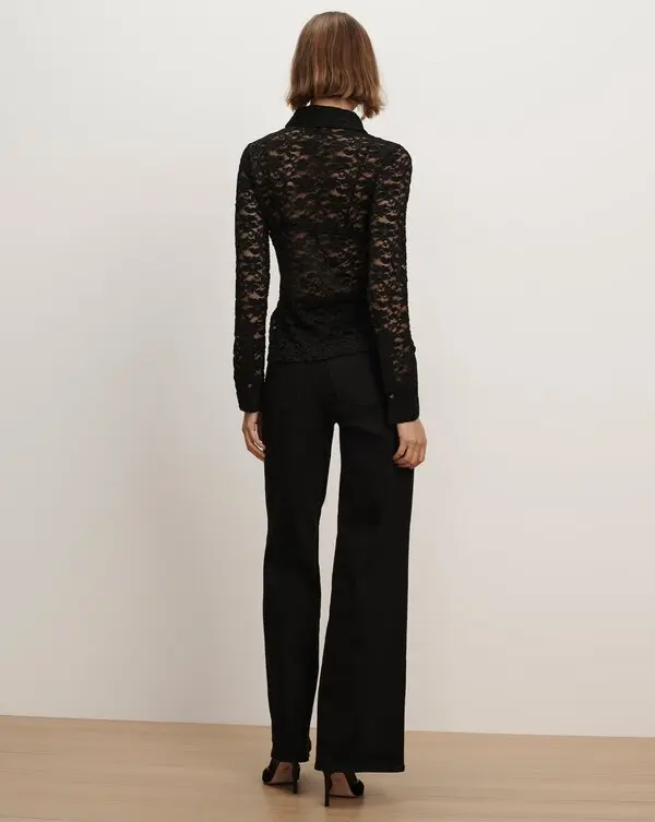 Veronica Beard Wittaker Lace Button-down Blouse