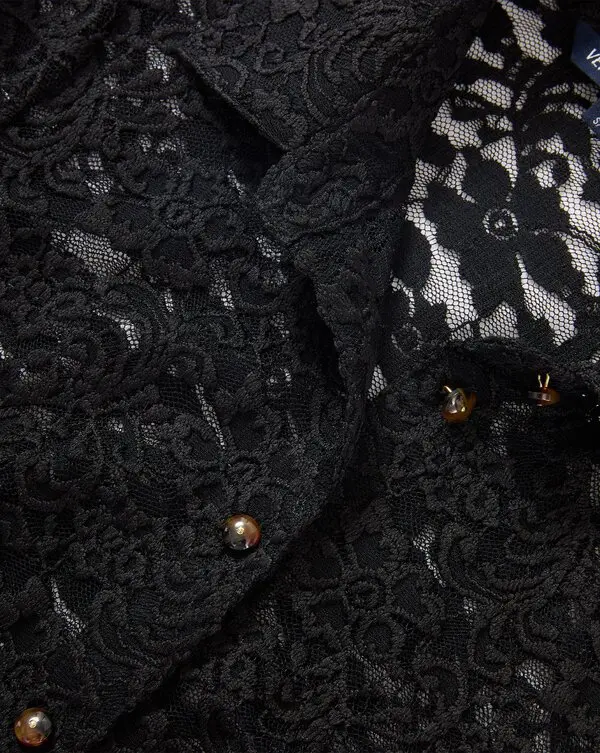 Veronica Beard Wittaker Lace Button-down Blouse