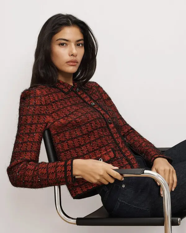 Veronica Beard Blanche Knit Tweed Jacket