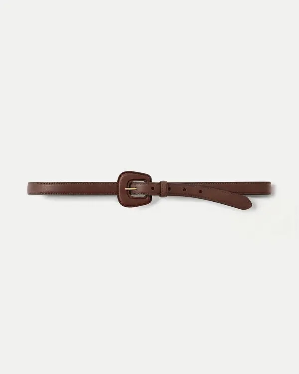 Veronica Beard Slim Elsy Belt - Whiskey