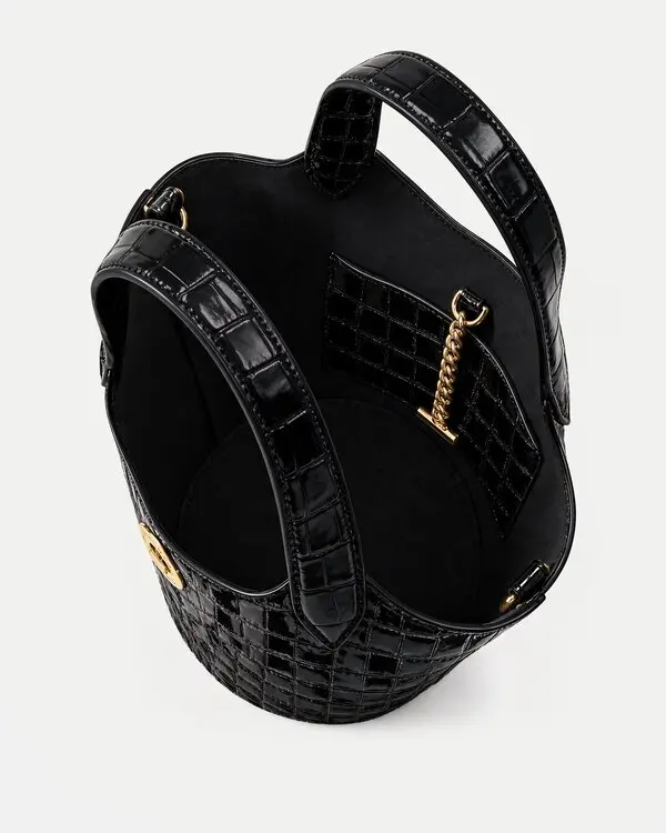 Veronica Beard Croc-embossed Anchor Bag
